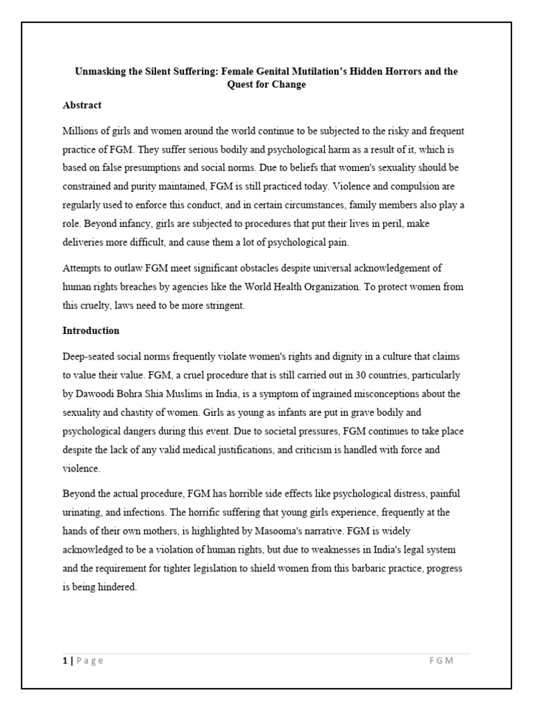 Female Genital Mutilation - 'A Process of Purification'-1 | PDF ...