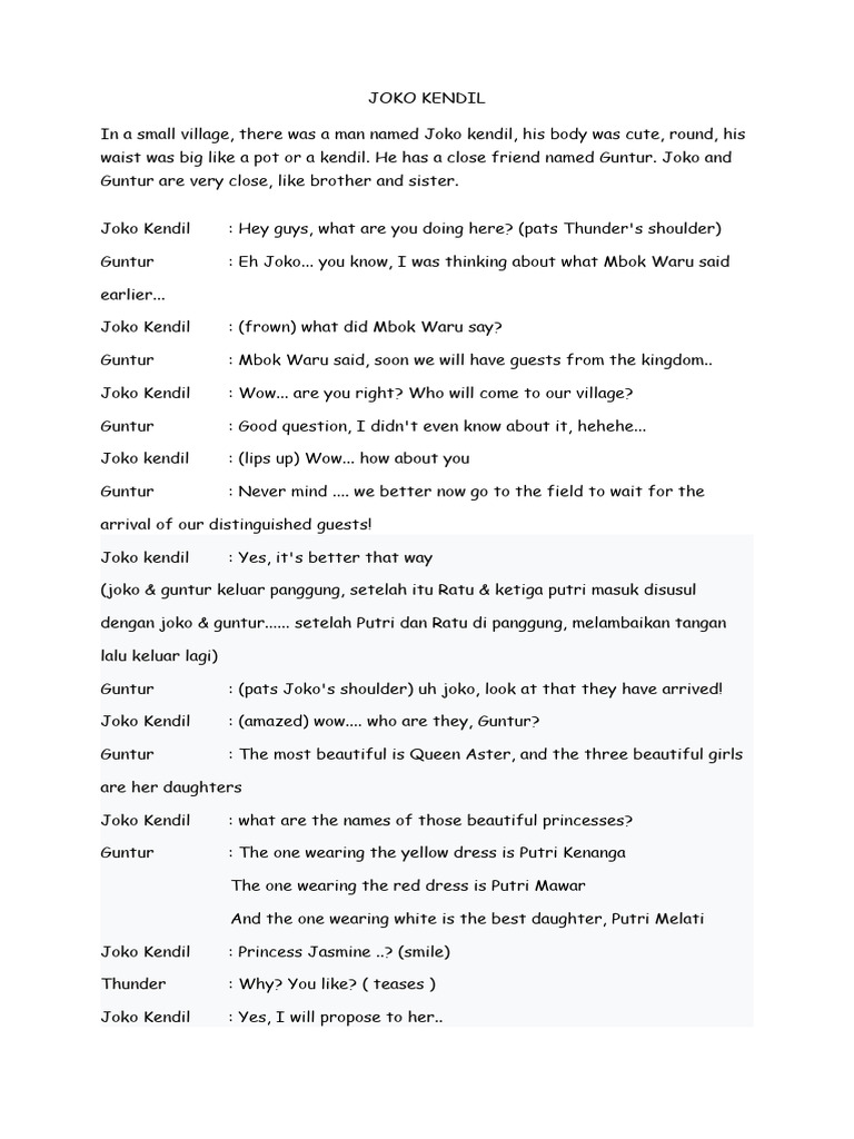Teks Drama Joko Kendil 5 | PDF