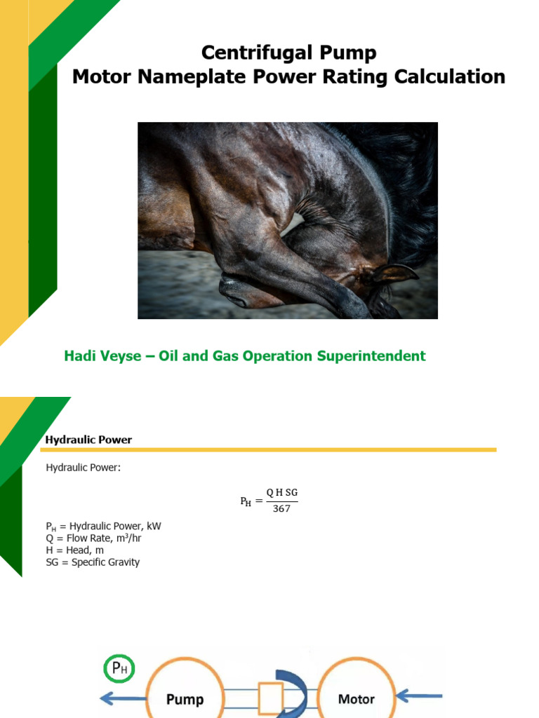 Centrifugal Pump - Motor Nameplate Power Rating Calculation | PDF ...