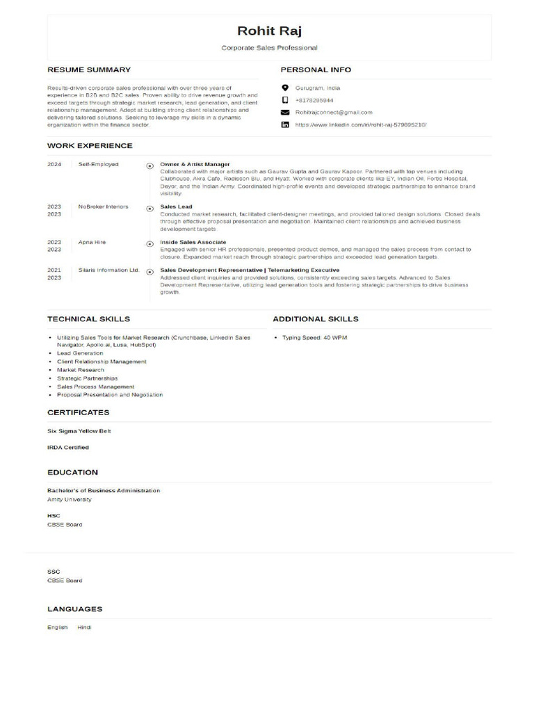 Resume Templates Perfect Your CV in 3 Clicks | PDF