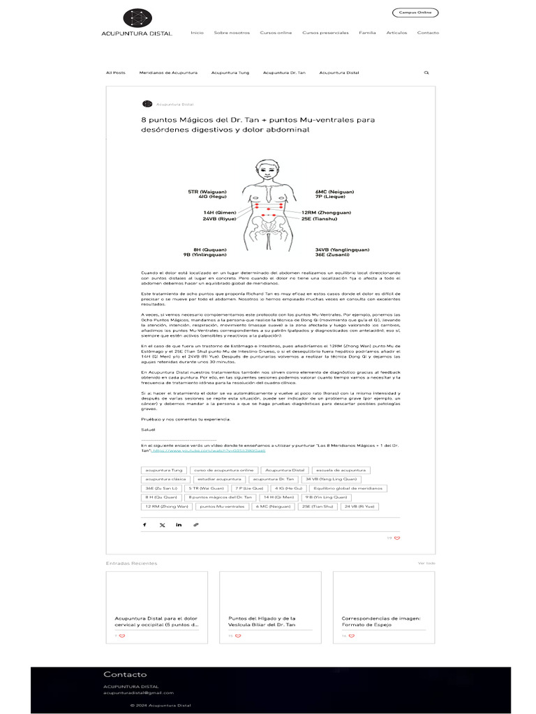 8 Puntos Mágicos Del Dr. Tan + Puntos Mu-Ventrales para Desórdenes Digestivos y Dolor Abdominal ...
