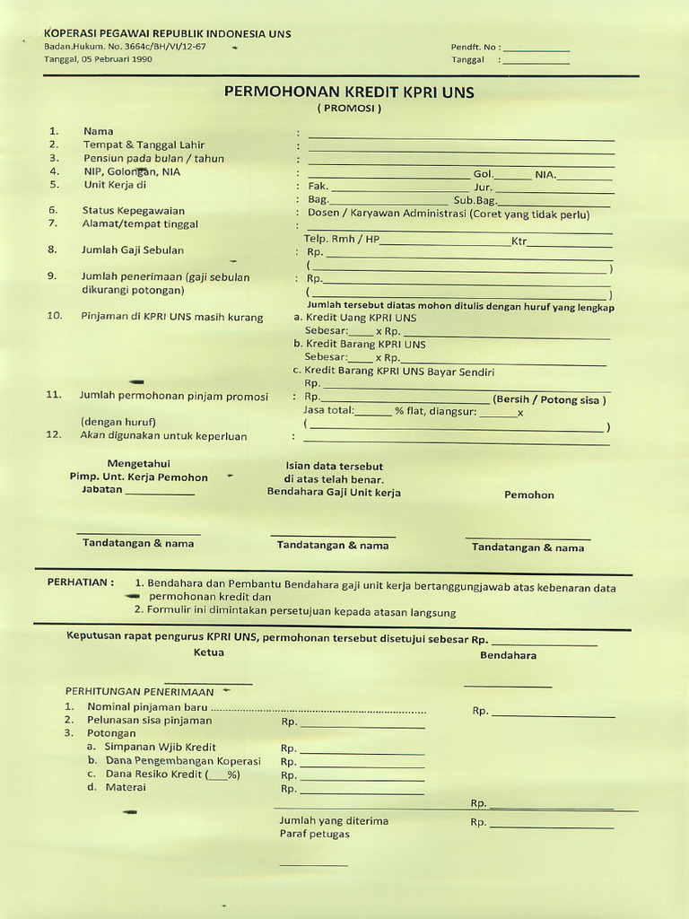 Form Pinjaman Promo | PDF