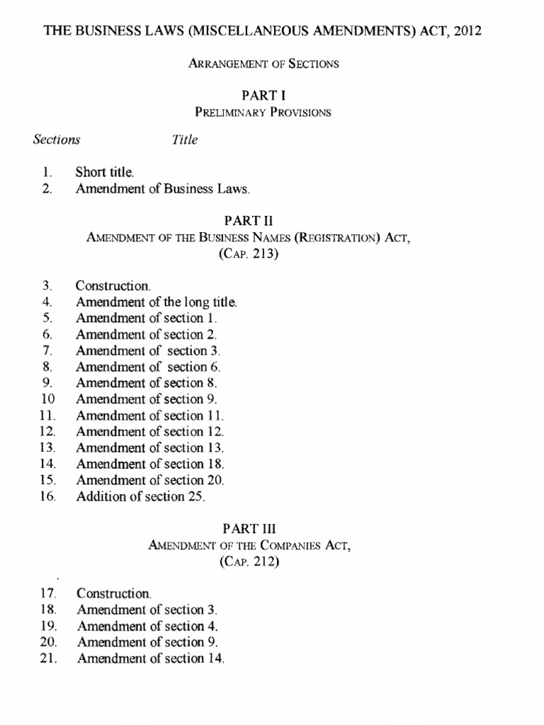 Amendments to Business Laws in Tanzania | PDF | Domain Name Registrar ...