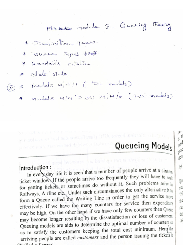 Queueing Models Notes | PDF