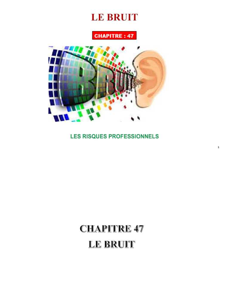 Chapitre 47 Le Bruit | PDF | Bruit | Audition