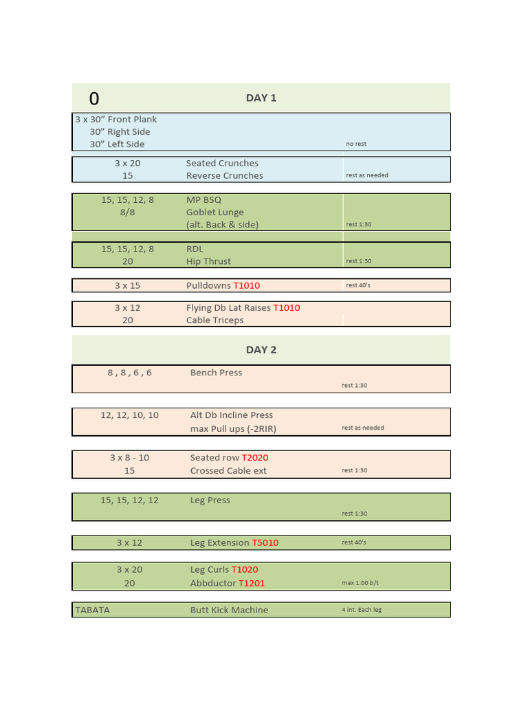 Training Plan | PDF | Physical Fitness | Strength Training