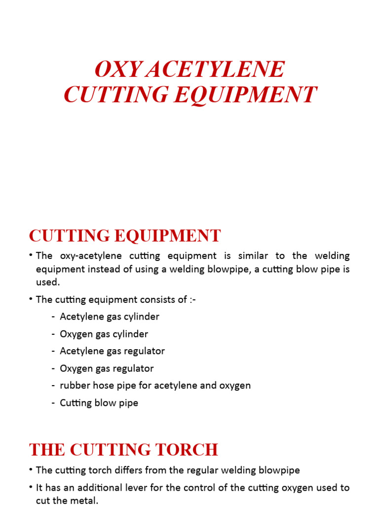 Oxy Acetylene Cutting Equipment | PDF | Equipment | Secondary Sector Of ...