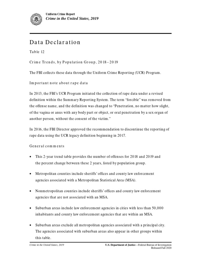 Tab 12 Datadec | PDF | Uniform Crime Reports | Crime & Violence