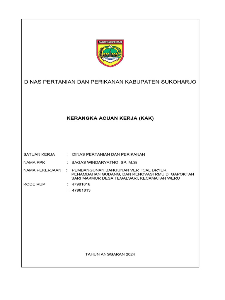 KAK DAK Bangunan Vertical Dryer Dan Rehab RMU | PDF