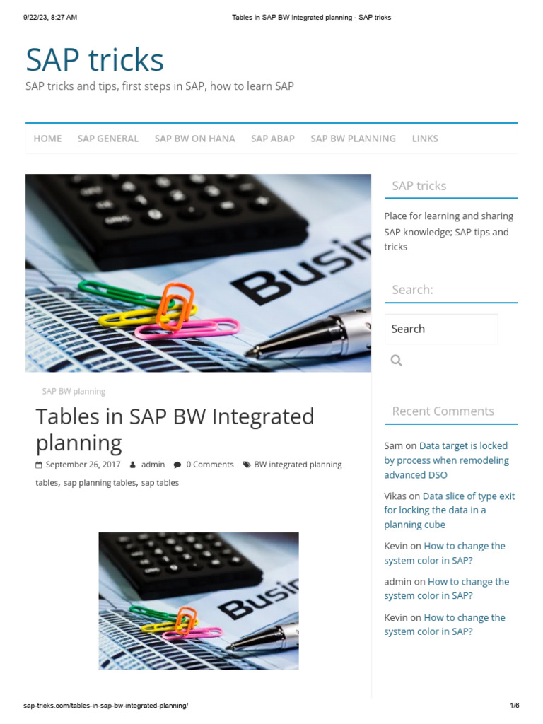 Tables in SAP BW Integrated Planning - SAP Tricks | PDF | Computer ...