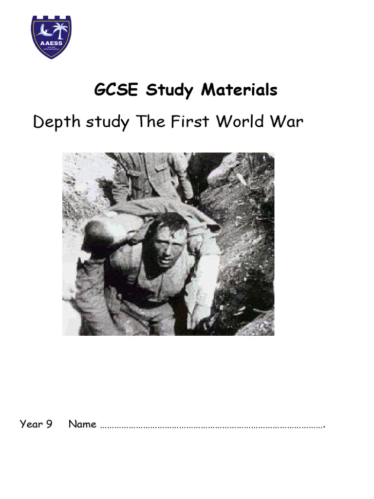 Student Copy of ww1 Revision Guide | PDF | Trench Warfare | Battle Of ...