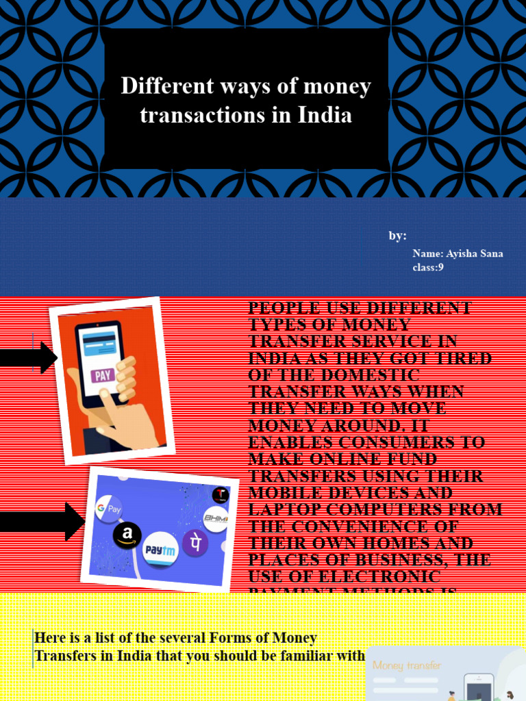 Money Transfer Methods in India | PDF | Pay Pal | Money