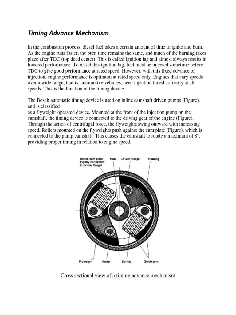 Timing Advance Mechanism | PDF | Engines | Internal Combustion Engine
