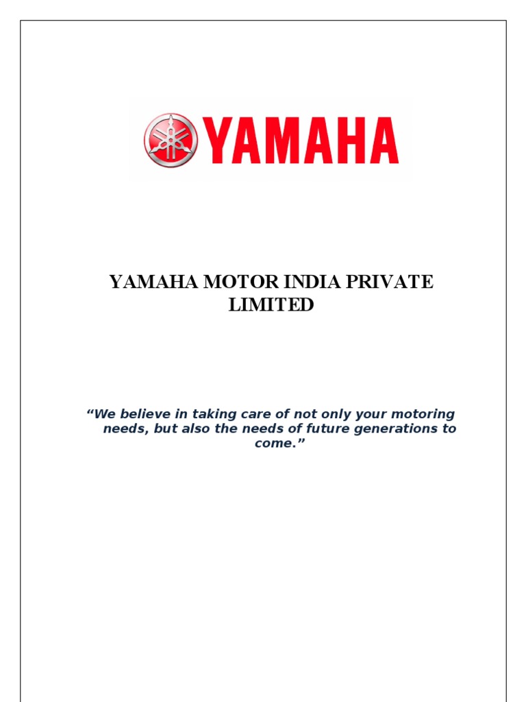 Yamaha Motor India Private Limited | PDF | Motorcycle | Survey Methodology