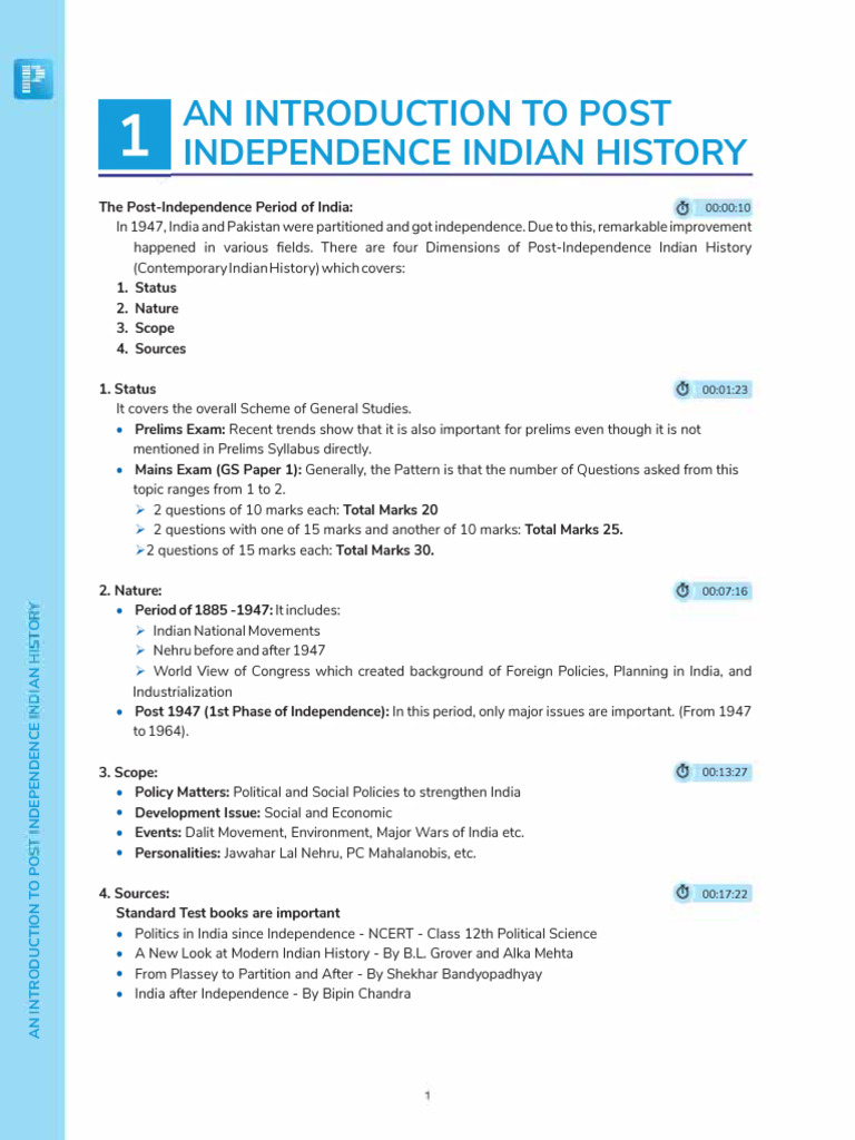 Prepnote - Post-Independence History | PDF | Jawaharlal Nehru | Anti ...