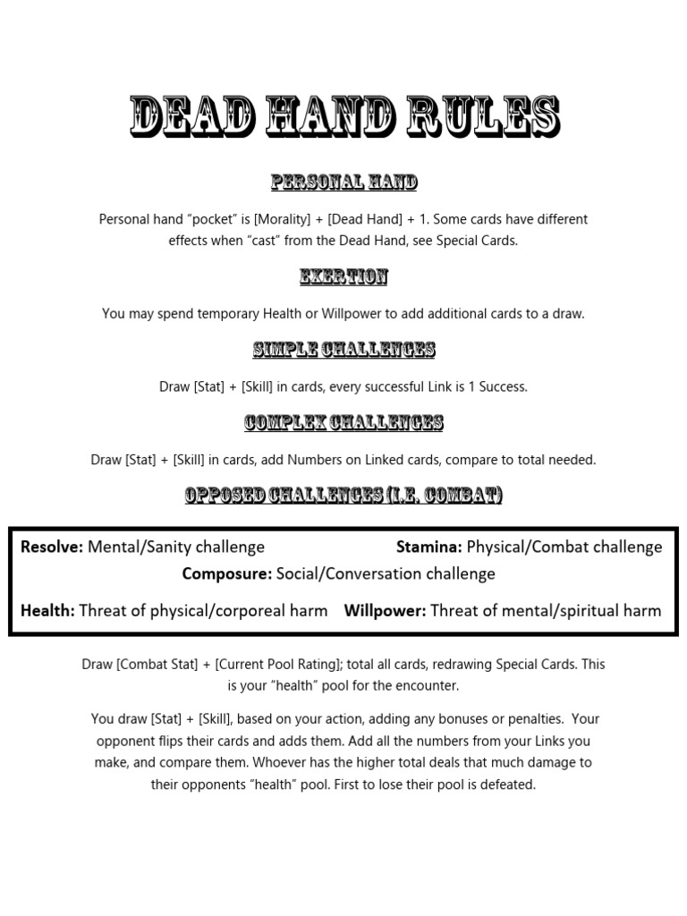 Dead Hand Rules | PDF | Tabletop Games | Gaming