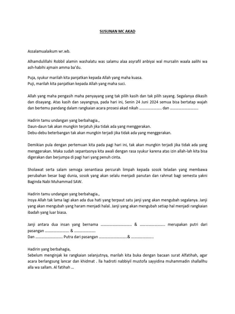Susunan MC Akad | PDF