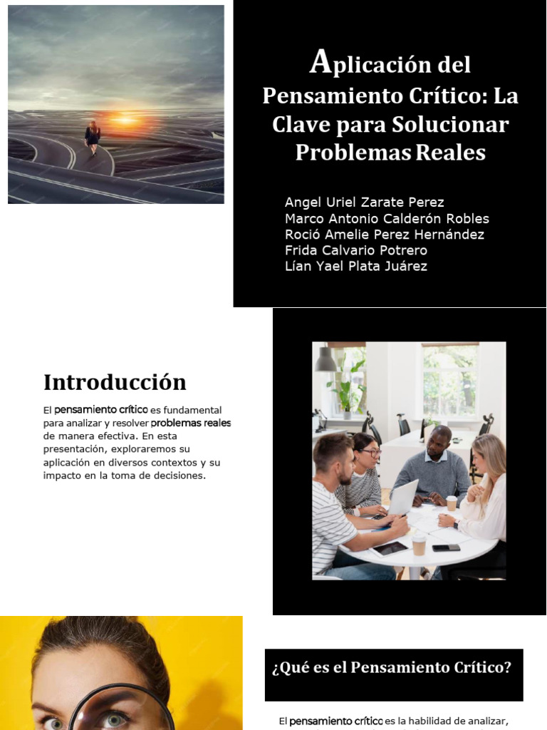 Solución de Problemas Reales Con La Aplicación Del Pensamiento Crítico ...
