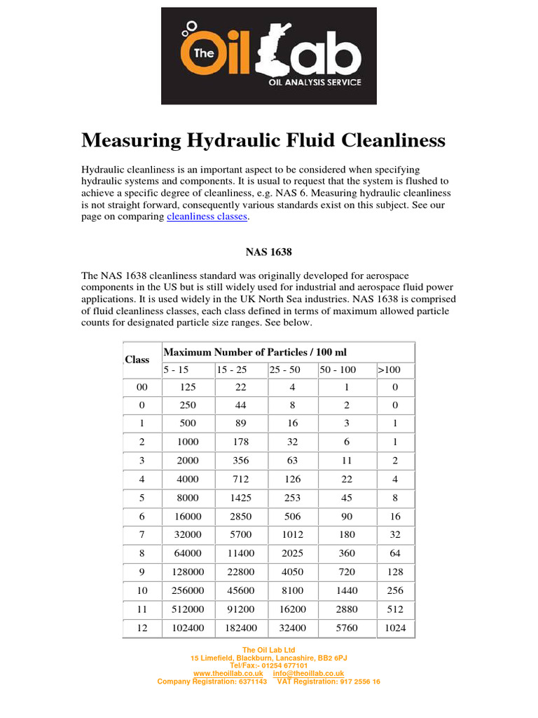 16 - O - NAS 1638 Cleanliness Guide | PDF | Fluid Mechanics | Soft Matter