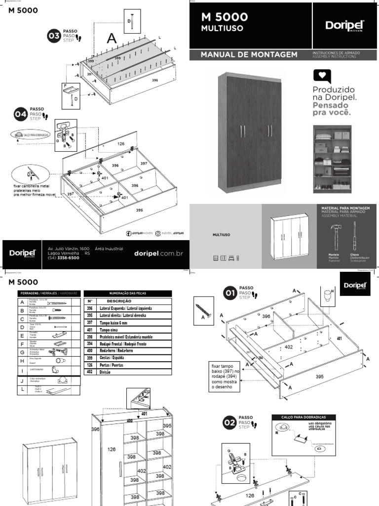 Manual de Montagem Doripel M 5000 | PDF