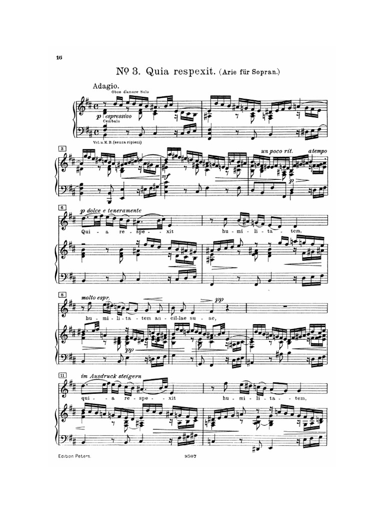 Bach Quia Respexit | PDF