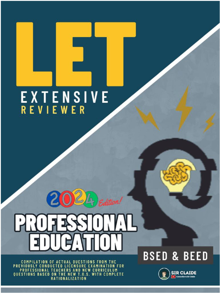 Profed 2024 Edition - Sir Claide Extensive Let Reviewer | PDF Profed 2024 Edition - Sir Claide Extensive Let Reviewer | PDF
