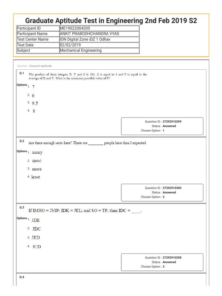 gate paper | Download Free PDF | Engineering | Qualifications