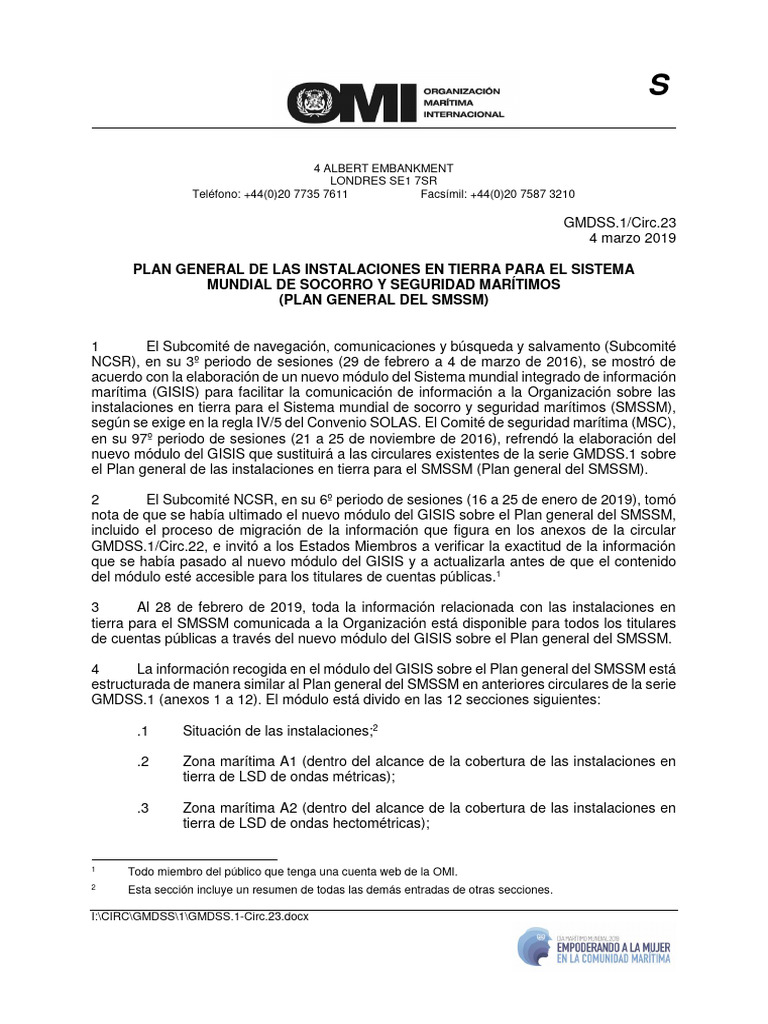Plan General del SMSSM y GISIS | PDF | Telecomunicaciones