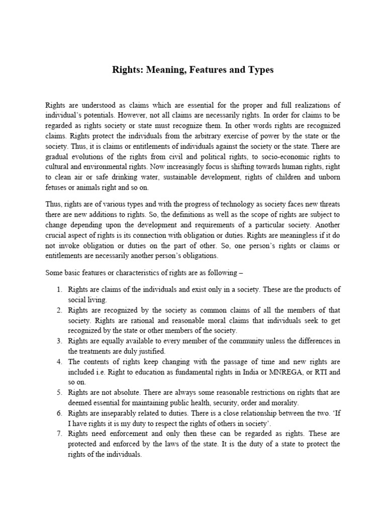 Different Types of Rights | Download Free PDF | Human Rights ...