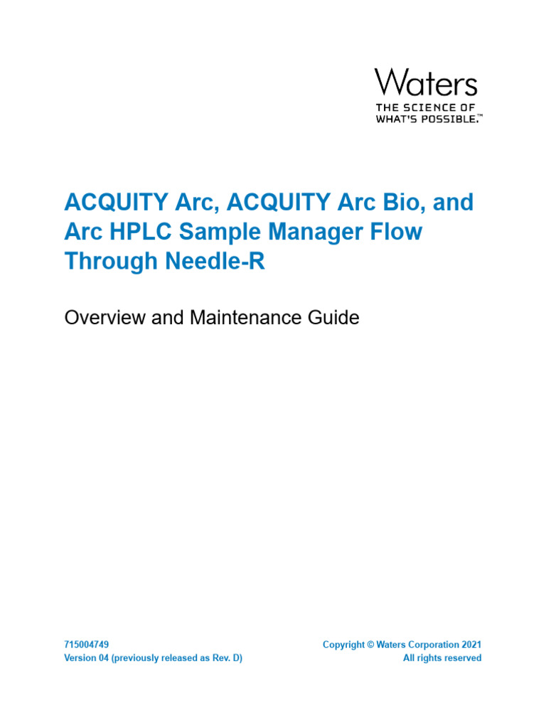 ACQUITY Arc, ACQUITY Arc Bio, and Arc HPLC Sample Manager Flow Through ...