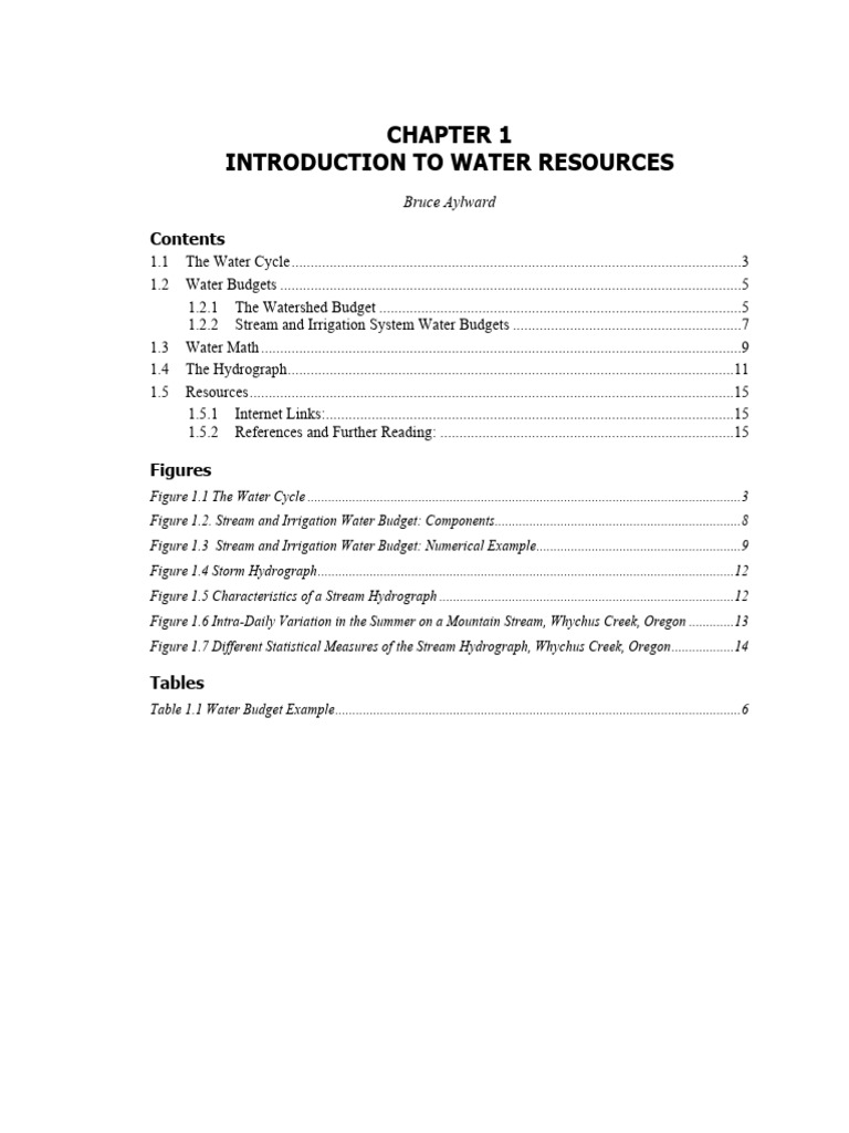 Bruce Aylward - Introduction To Water Resources | PDF | Aquifer | Groundwater
