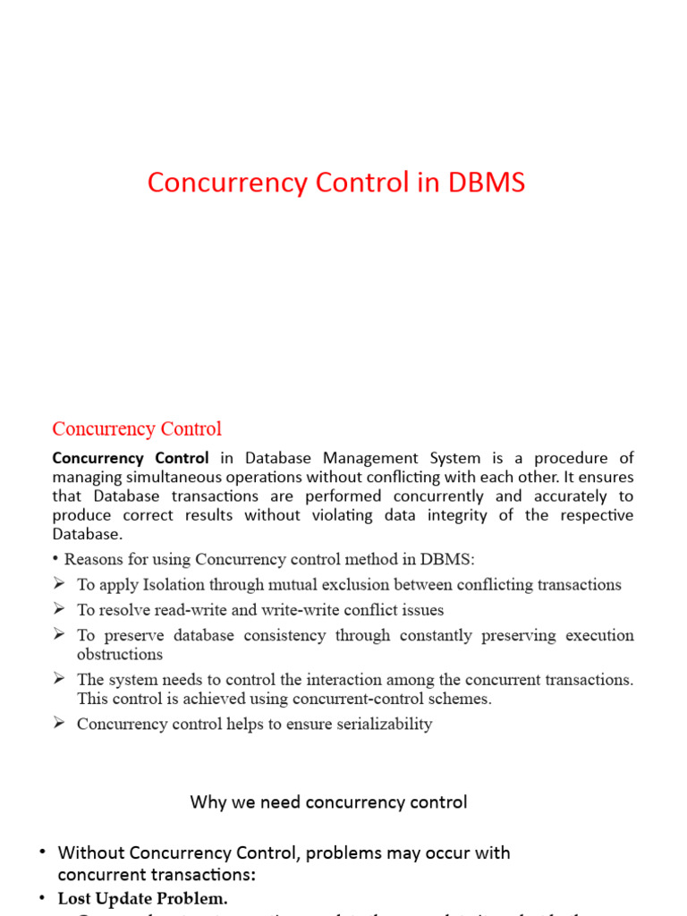 Ch15 Concurrency Control | PDF | Database Transaction | Operating System Technology