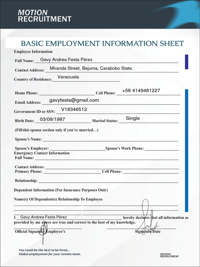 Employment Form (1) | Download Free PDF | Economies | Employment