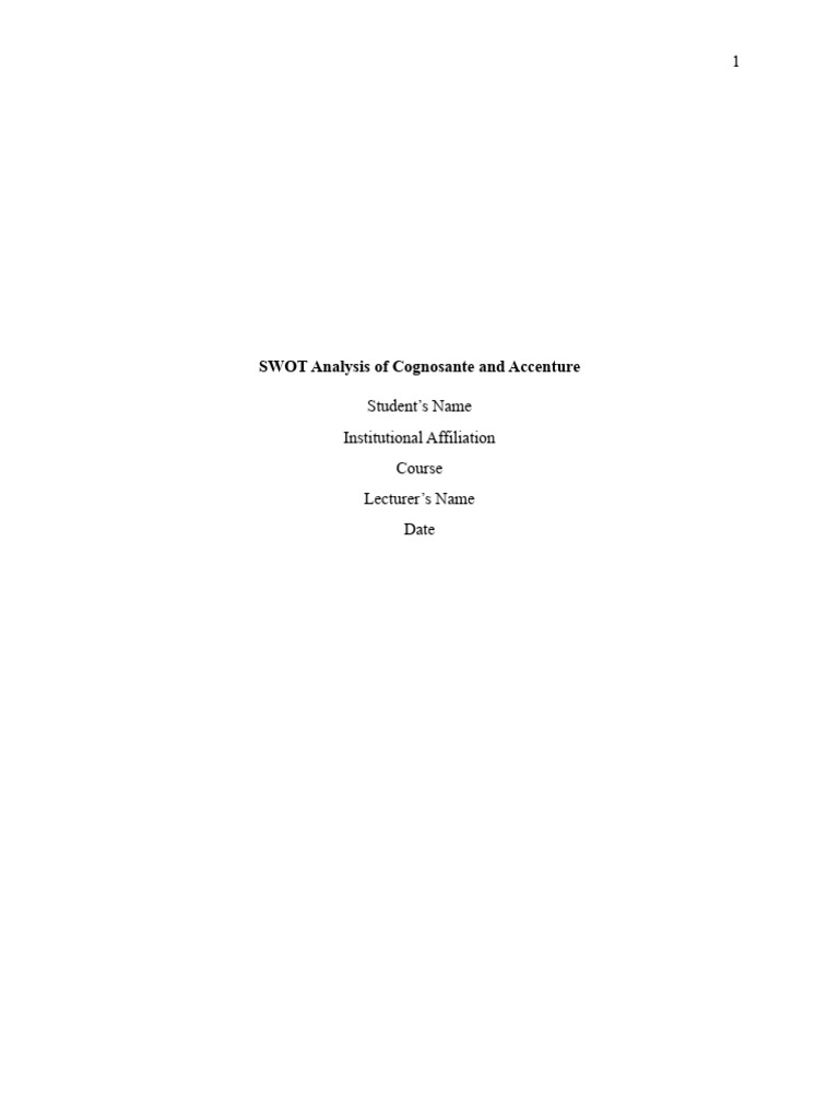 SWOT Analysis of Cognosante and Accenture | Download Free PDF | Swot ...