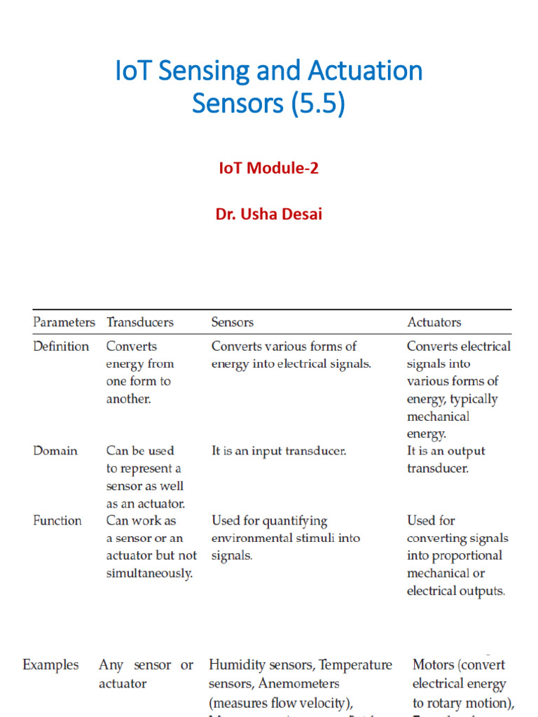 IoT Sensing and Actuation - M2 - Complete | PDF | Actuator | Sensor