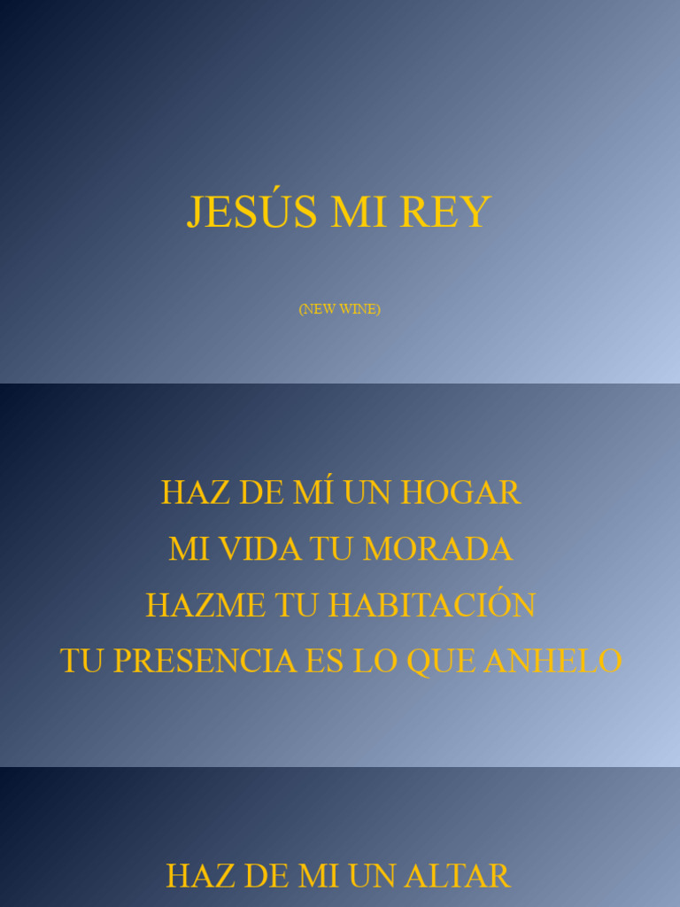 JESUS MI REY NUESTRA FORTALEZA, New Wine | PDF