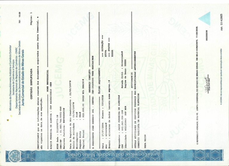 Certidao Junta Comercial | PDF