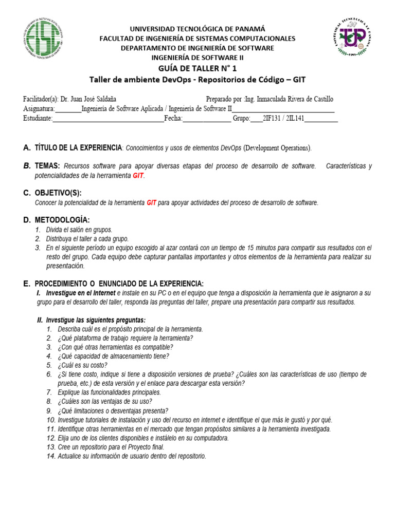 Taller 1 DevOps - Repositorios de Código - GIT | PDF | Software | Ingeniería de software