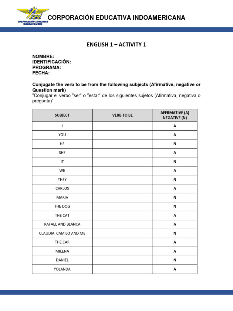 English Verb Conjugation Exercise | PDF