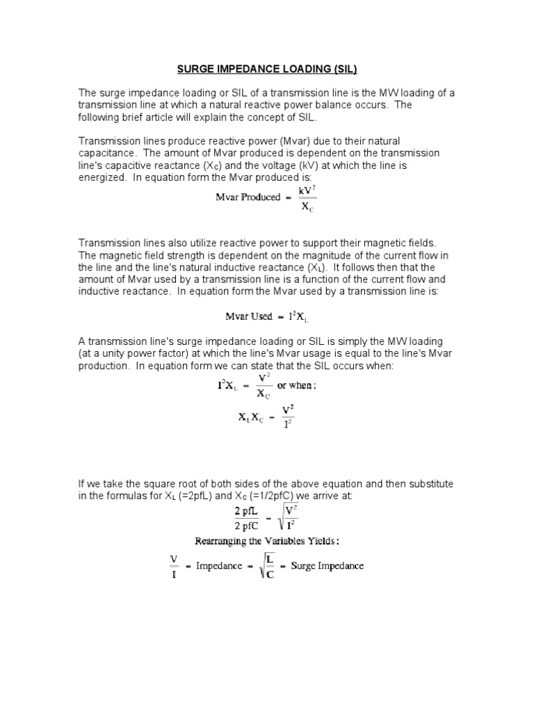 Surge Impedance Loading Explained | PDF | Electrical Impedance | Ac Power