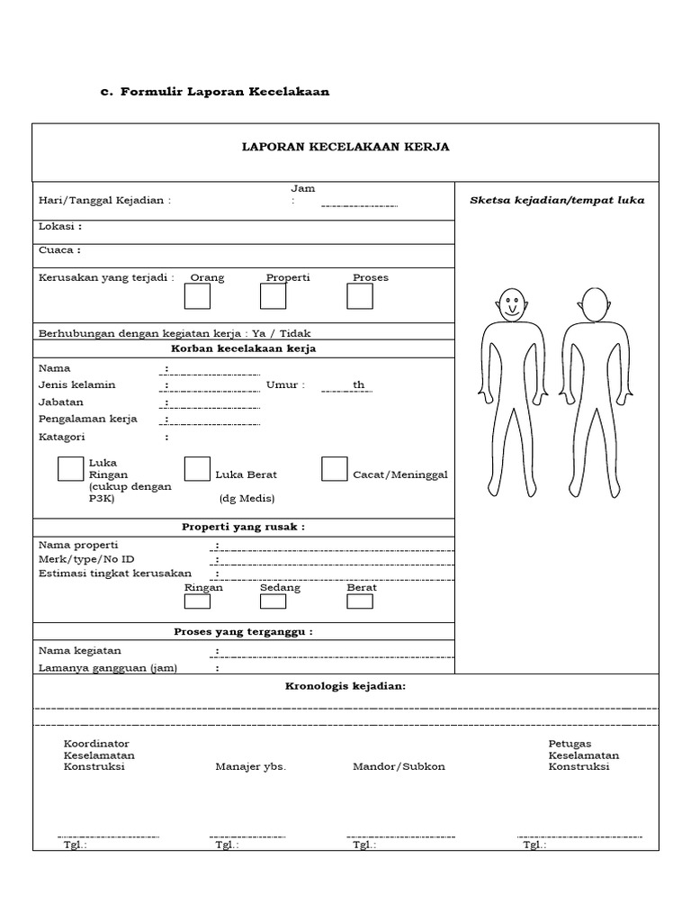 Formulir Laporan Kecelakaan | PDF