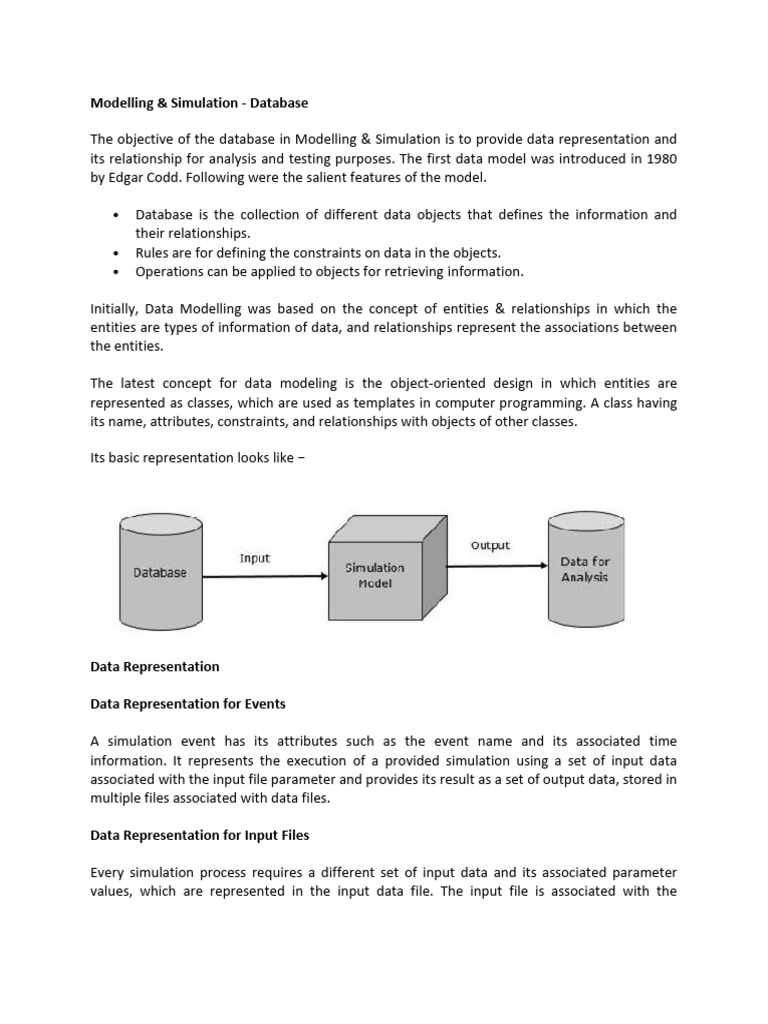 Modelling And Simulation Database Pdf Relational Database Object Computer Science