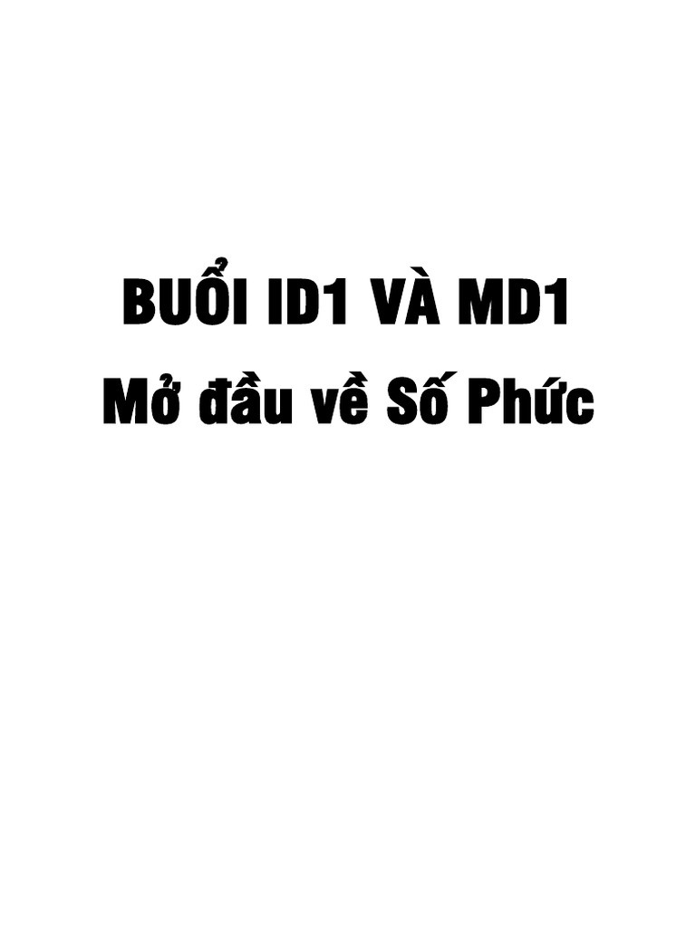 ID1 - Mở đầu về Số Phức | PDF