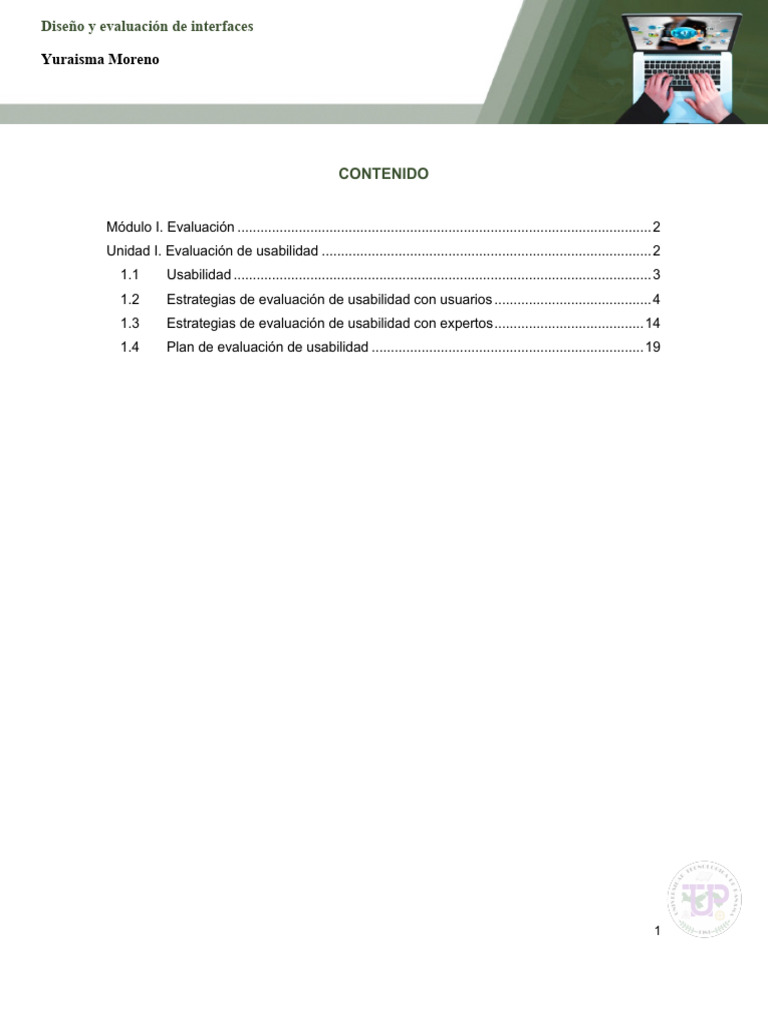 FISC DisEvaInt Modulo5 Unidad1 YuraismaMoreno | PDF | Usabilidad | Diseño