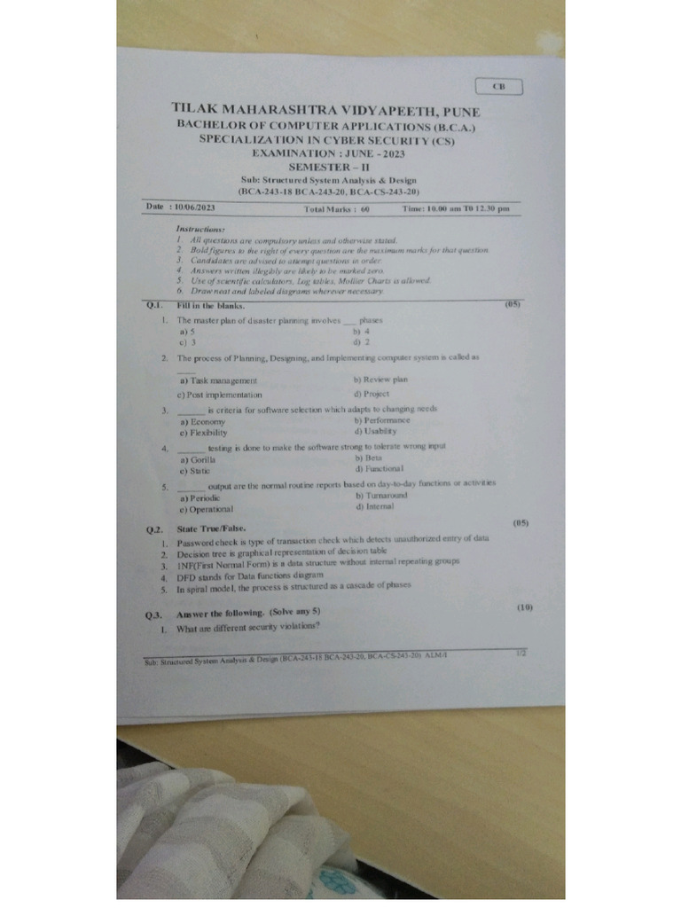 Ssad Questions Paper | PDF