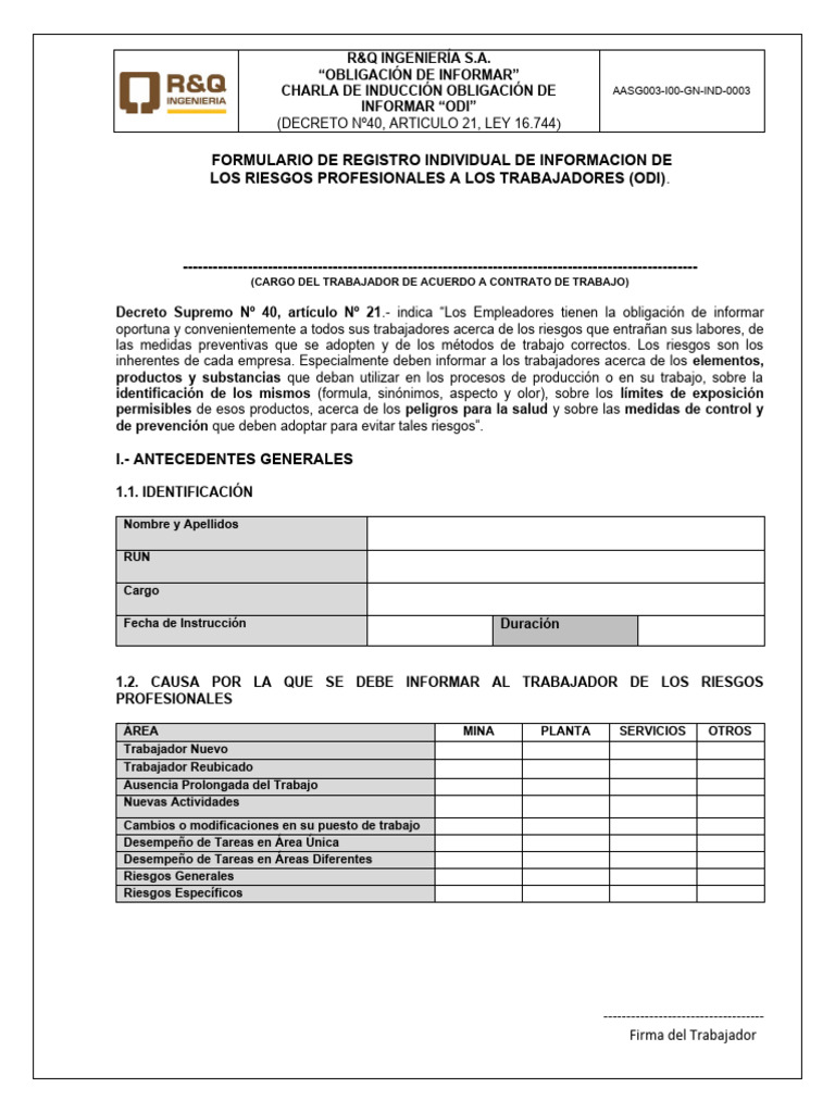 AASG003-I00-GN-IND-0003 ODI General 2023 | PDF | Lavado de manos | Derecho laboral