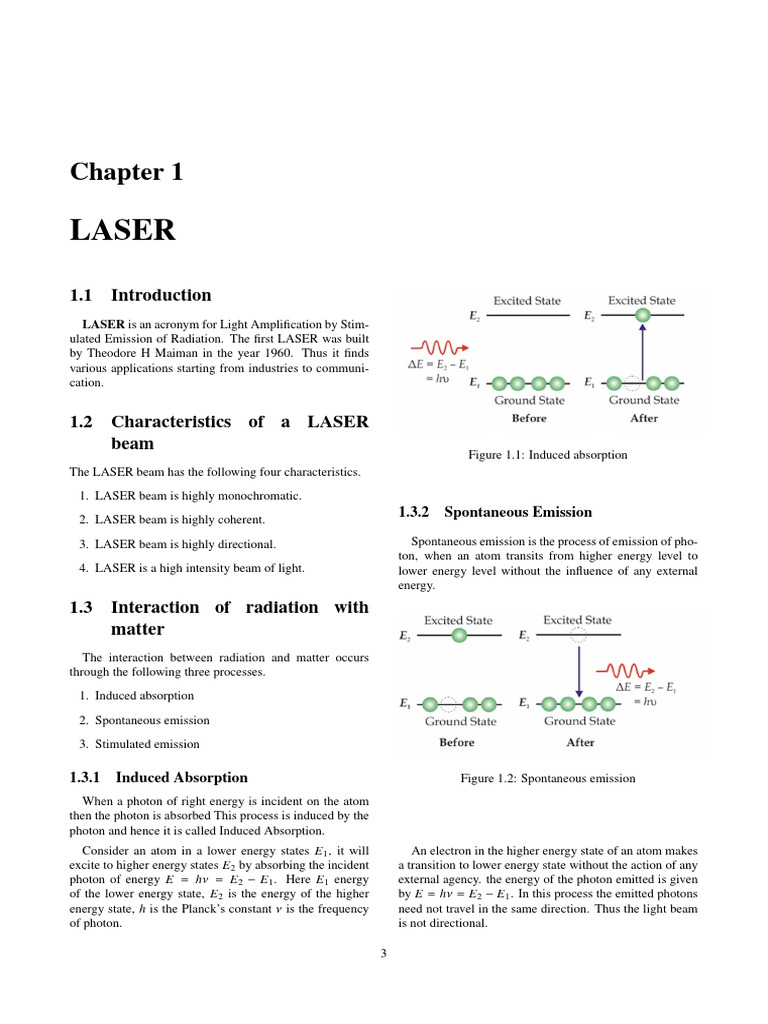 MODULE-1_LASERS_OTHERS | Download Free PDF | Laser | Emission Spectrum
