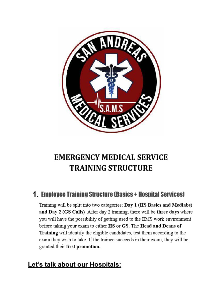 TRAINING_DOCUMENTS_1 | PDF | Emergency Medical Services | Ambulance