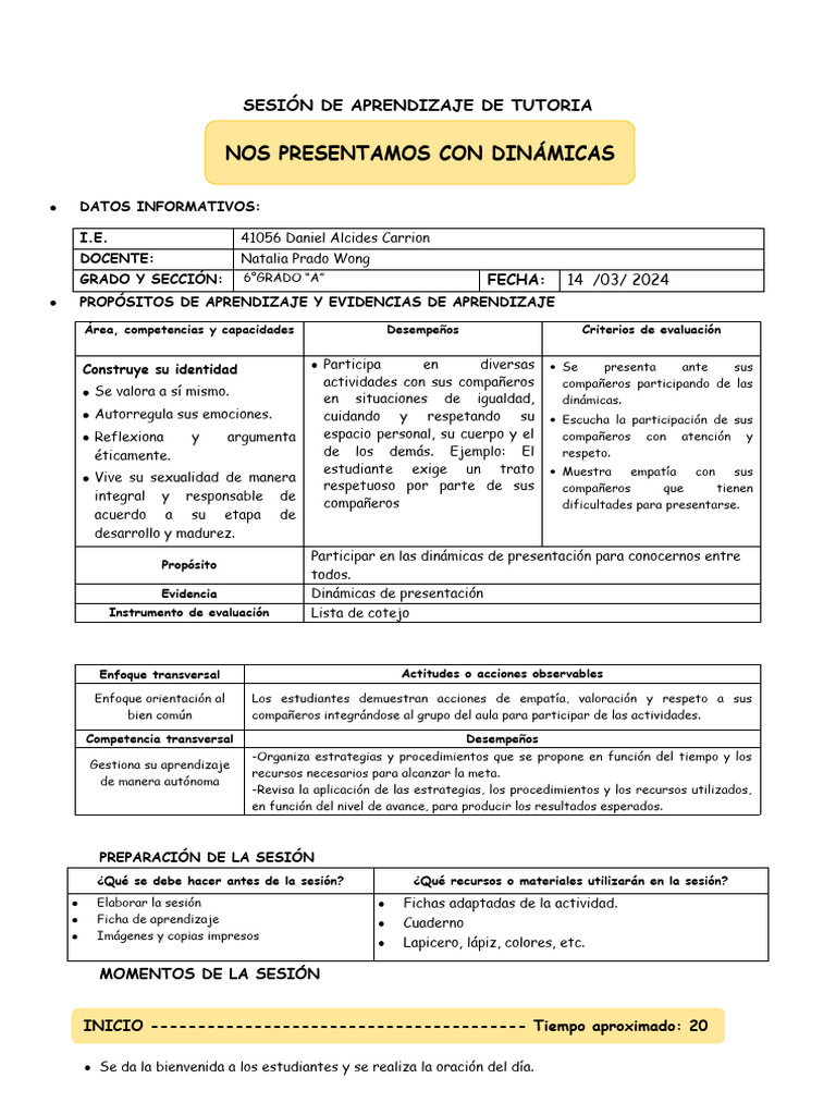 Sesio 14 Marzo | PDF | Evaluación | Aprendizaje