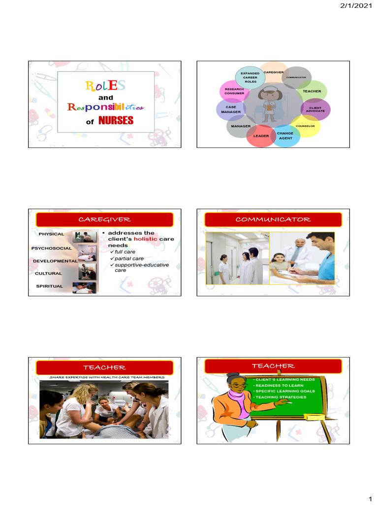 roles and responsibilities of a professional nurse | PDF | Nursing ...